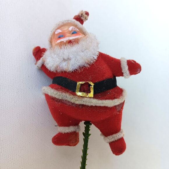 Unbranded | Holiday | Vintage Christmas Flocked Santa Dancing Waving ...